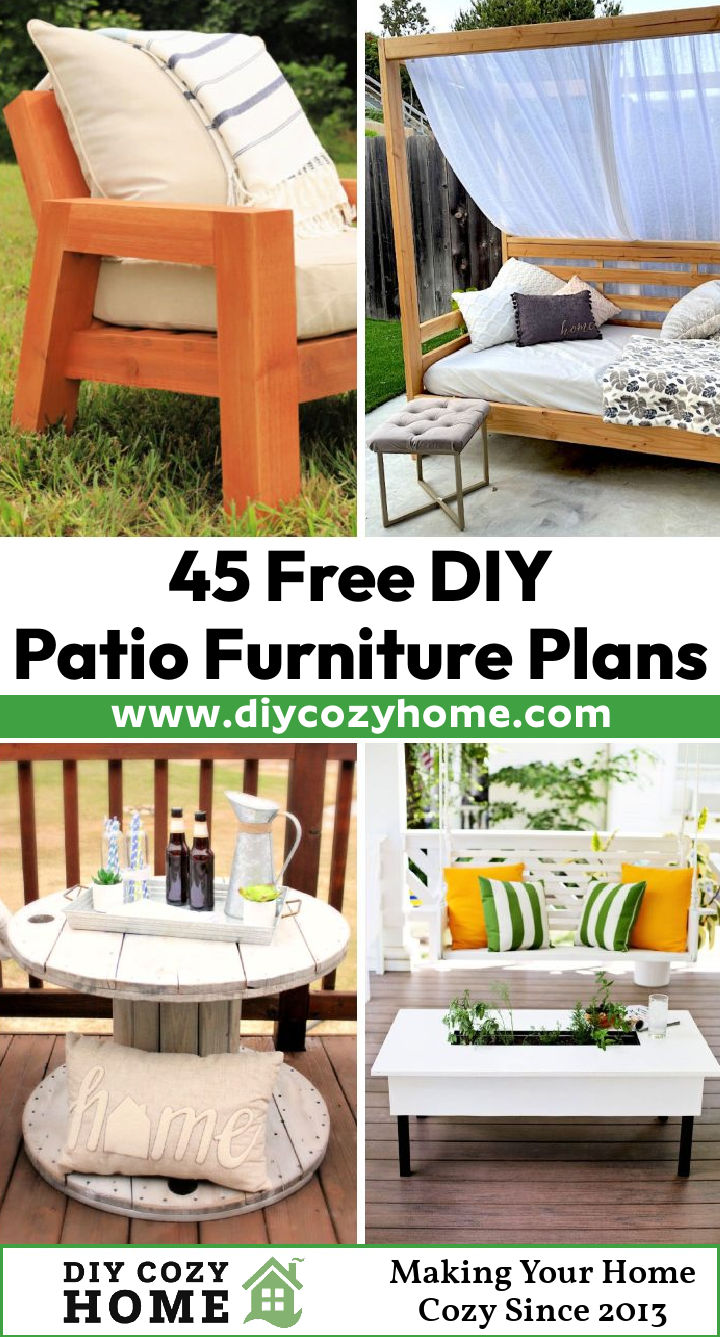 45 Free DIY Outdoor Furniture Plans (Build Patio Furniture) - DIY Cozy Home