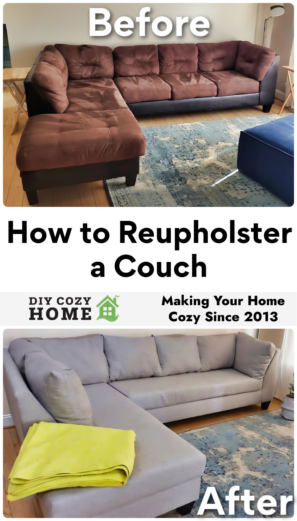 How to Reupholster a Couch: A Step by Step Tutorial - DIY Cozy Home